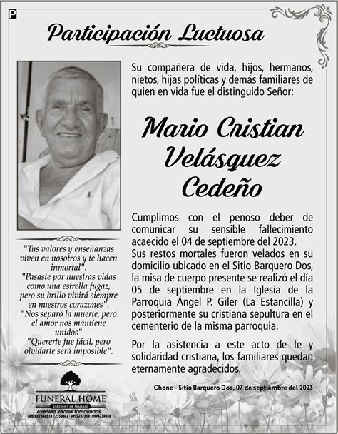 Sr Mario Cristian Velasquez CedeÑo El Diario Ecuador