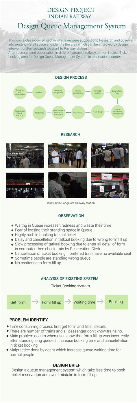 System Design For Queue Management In Railway Station Behance
