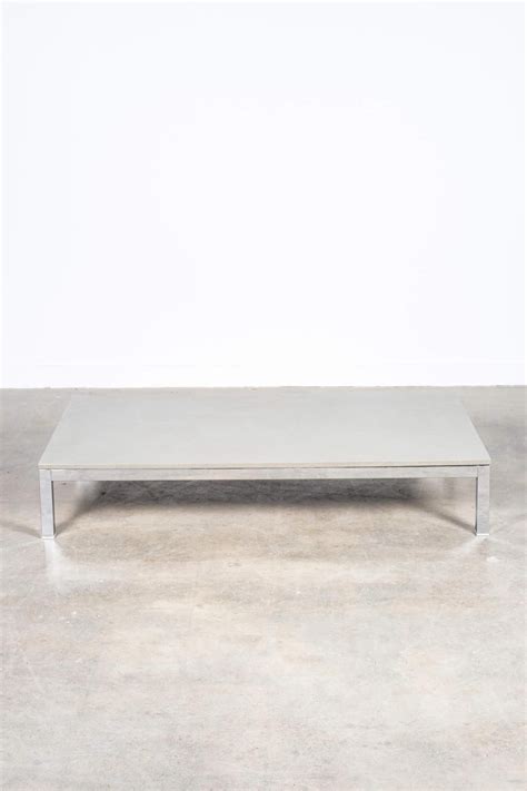Minotti Low Profile Chrome Coffee Table With Stone Top For Sale At 1stdibs