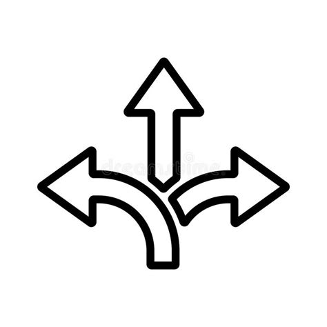 Branching Arrows Icon Vector Icon For Branching Three Arrows Arrows Branching Outline Icon