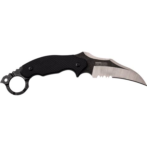 4 Serrated Silver Blade Full Tang Combat Tactical Karambit