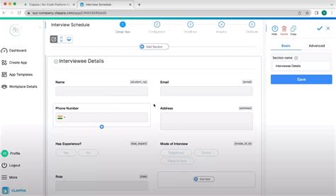 Interview Scheduling With Date Selector Block Clappia