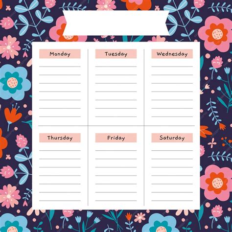 Premium Vector Cute Weekly Planner Background Template With A Spring