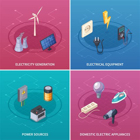 Electricity Concept Icons Set 480629 Vector Art At Vecteezy