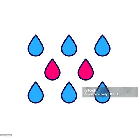Filled Outline Water Drop Icon Isolated On White Background Vector Stock Illustration Download