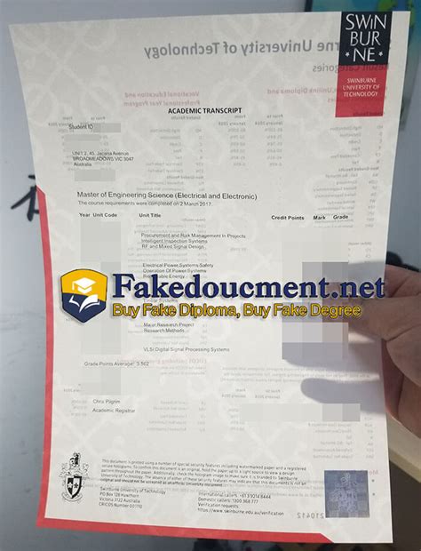 Buy Swinburne University Of Technology Transcript Online