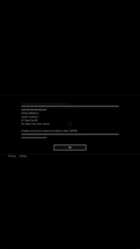 Fatal Error On Entering A Teleport On Ps4 Rswordsofditto