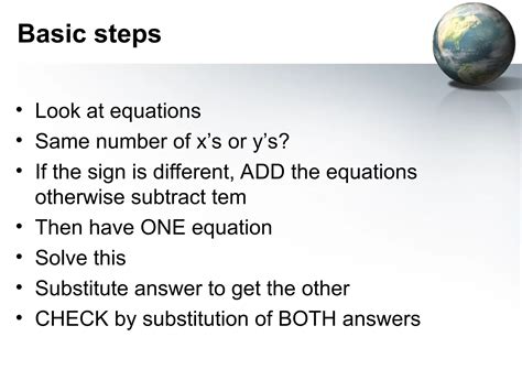 Solving Simultaneous Equations Using Substitution And Elimination Ppt