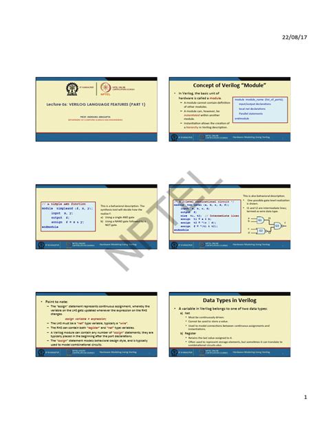 Verilog Nptel Slides Pdf Computer Science Computer Programming