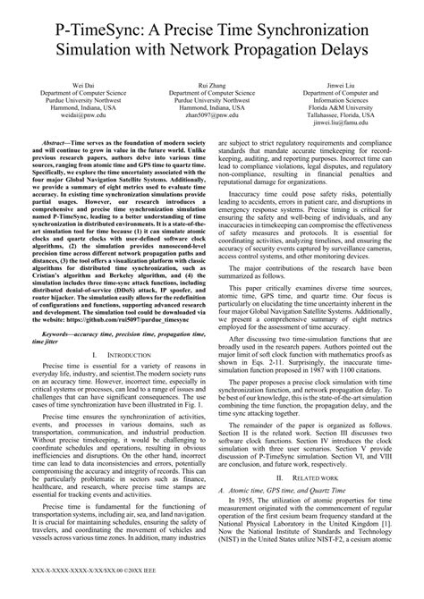Pdf P Timesync A Precise Time Synchronization Simulation With Network Propagation Delays