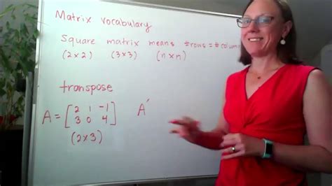 Matrix Vocabulary Identity Transpose Symmetric Youtube