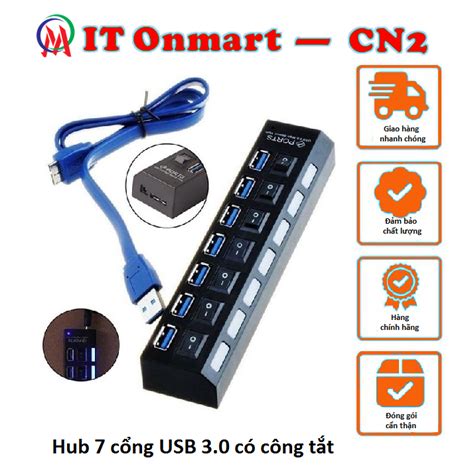 Port USB Hub Cm Long Cord Port Speed Hub Splitter With Separate Switch For Each