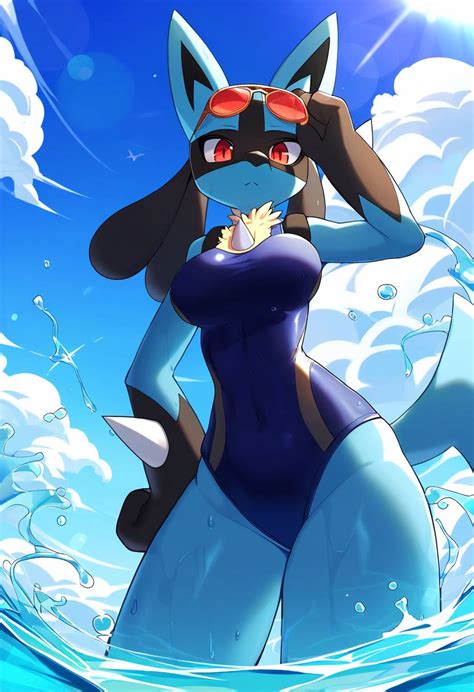 Lucario Female Swimsuit By Absalix On Deviantart