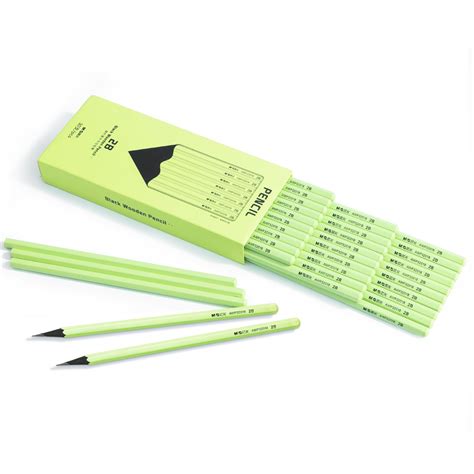 Mandg Wood Cased 2b Pencils 30 Count Green Barrel Black Wood Hexagonal