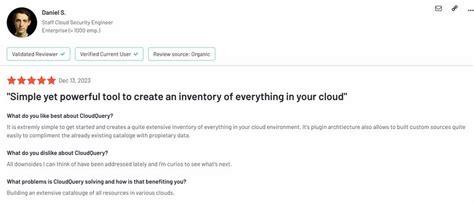 Cloudquerys 2nd G2 Review Another ⭐⭐⭐⭐⭐ Simple And Easy To Create An Extensive Inventory Of