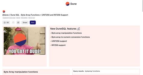 Dune Sql Byte Array Functions Uint256 And Int256 Support