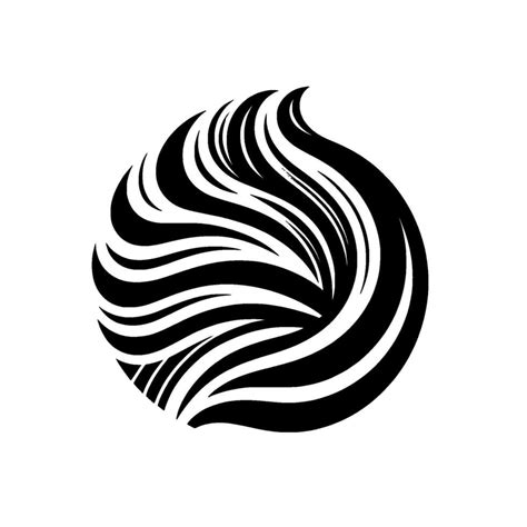 Swirling Black And White Abstract Composition A Spherical Of Flowing Layered Lines Creating A