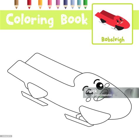 색칠 하기 페이지 봅슬레이 만화 캐릭터 원근 뷰 벡터 일러스트 3차원 형태에 대한 스톡 벡터 아트 및 기타 이미지 3차원 형태 공부 교육 Istock