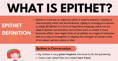 Epithet: Definition and Useful Examples of Epithet in Conversation ...