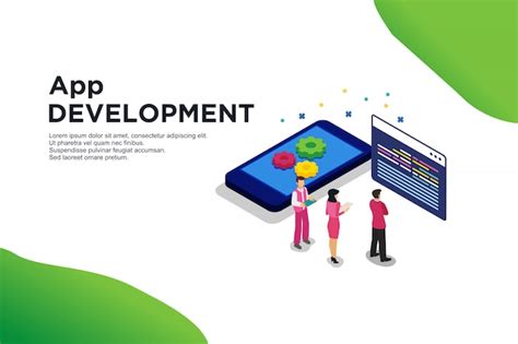 Premium Vector Modern Flat Design Isometric Concept Of App Development