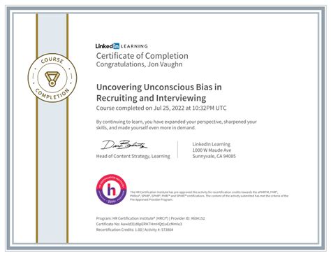 Jon Vaughn On Linkedin Certificate Of Completion