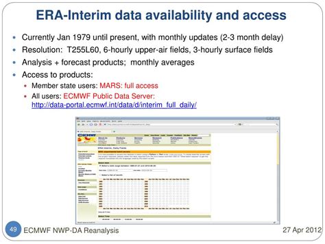Ppt Ecmwf Reanalysis Era Data Assimilation Aspects Powerpoint Presentation Id 2144041