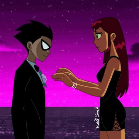 Robin And Starfire In Black Fan Art By Me Cartoon Profile Pics