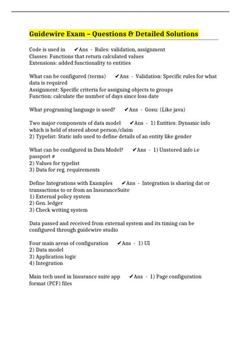 Guidewire Exam Questions And Detailed Solutions Aa 1 Stuvia Us