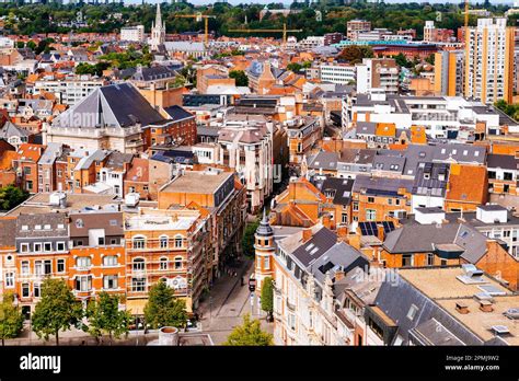 Aerial View Of Leuven Highlighting The Town Theater Stadsschouwburg Leuven Flemish Community