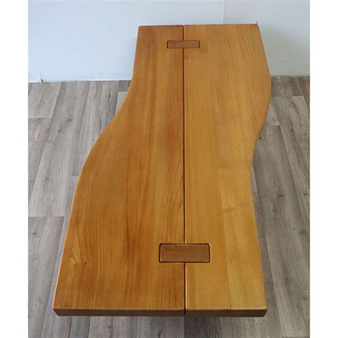 Table Basse Vintage Maison Regain En Orme Massif 1970 Selency
