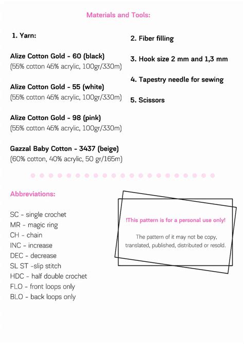 Crochet Pattern Minnie Mouse