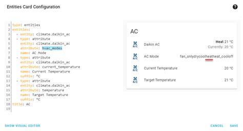 get state of hvac modes climate attribute configuration home