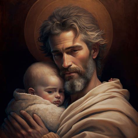 Jesus Christ And Saint Joseph Aesthetic St Joseph Artwork St Joseph