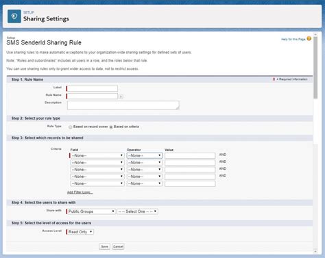 Sms History Visibility With Sharing Setting Rules Sms Magic Salesforce Documentation