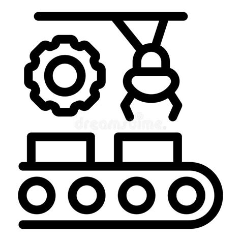 Robotic Arm Moving Gear On Assembly Line Icon Stock Vector Illustration Of Icon Assembly