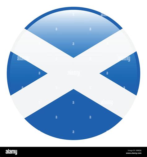 Flag Of Scotland Scotland Circle Flag 3d Logo Icon Computer Vector Illustration Design Stock