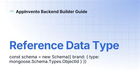 Reference Data Type Appinvento Backend Builder Guide