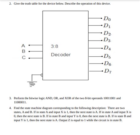 Solved Give The Truth Table For The Device Below Chegg Com