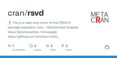 GitHub Cran Rsvd Exclamation This Is A Read Only Mirror Of The CRAN R Package Repository