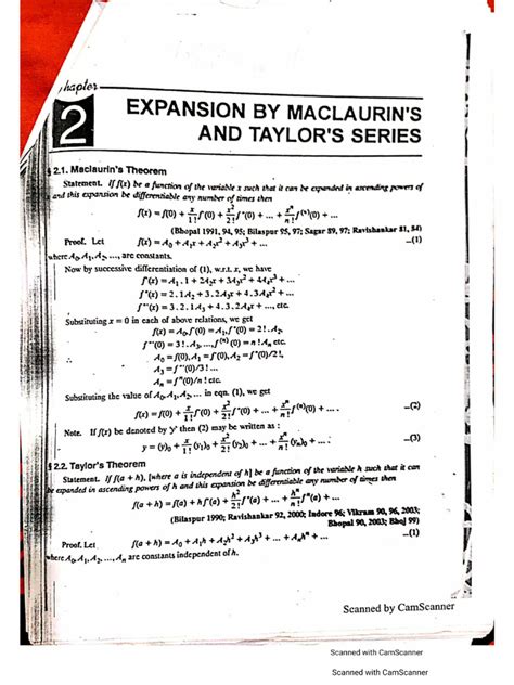 Maclaurin And Taylor Series Notes Pdf