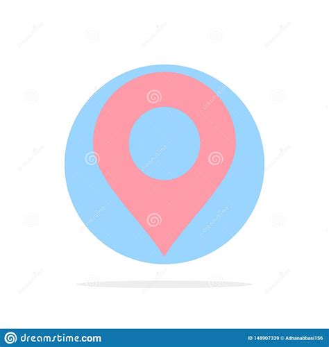 Location Marker Pin Abstract Circle Background Flat Color Icon Stock Vector Illustration Of