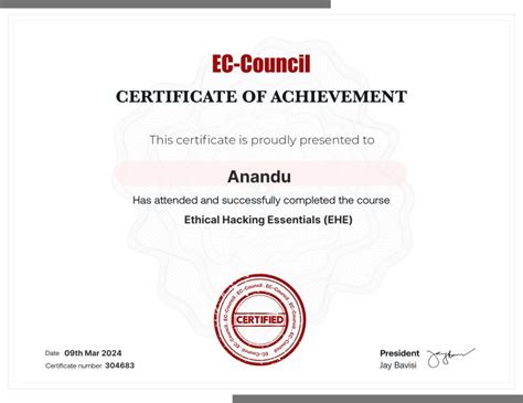 Anandu Murali On Linkedin Successfully Attended And Completed The Course Provided By Ec Council On