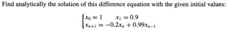 Solved Find Analytically The Solution Of This Difference