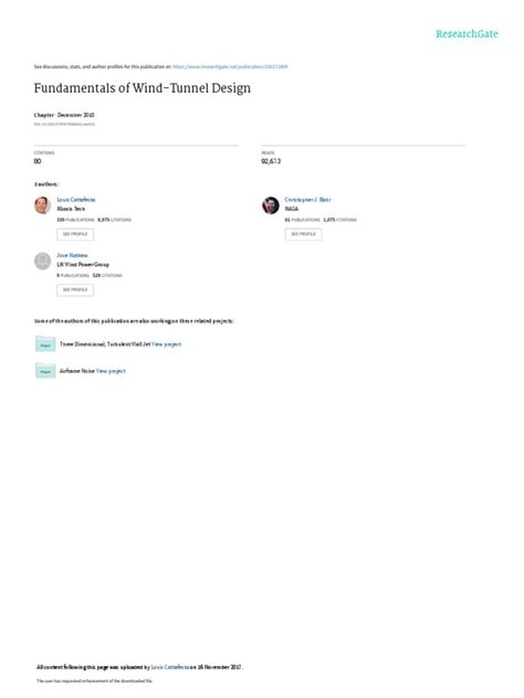 fundamentals of wind tunnel design december 2010 pdf