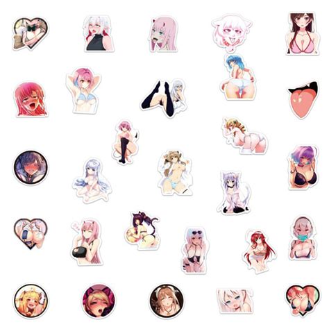 50pcs Waterproof Hentai Sexy Girl Waifu Anime Stickers Bicycle Guitar