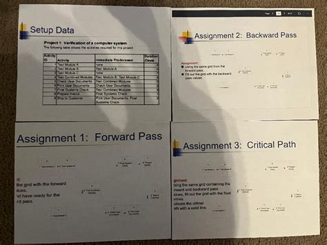 Forward Pass Backward Pass Critical Pathassignment