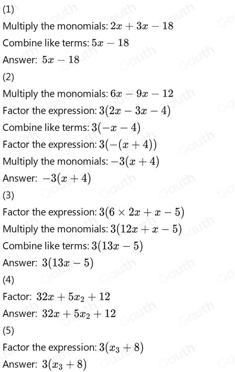Solved Development Learning Task 2 Factor The Following Completely 1 X2 3x 18 2 3x2 9x 12 3