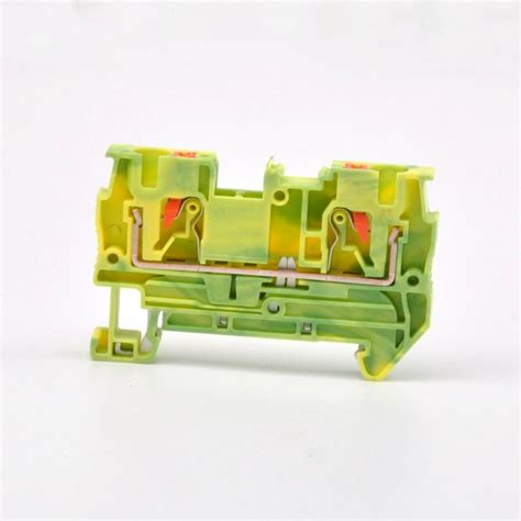 UL Verified Push In Spring Connection Ground Wire Clamp DIN Rail Termina Block Two Pin