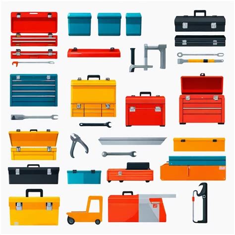 toolbox vector set white background isolated a high qua premium ai