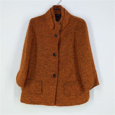 요하넥스 여 부클믹스 버튼 모직자켓 브릭오렌지96 헬로마켓